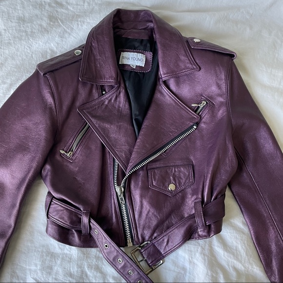 Trina Young | Jackets & Coats | Rare Trina Young Metallic Purple ...